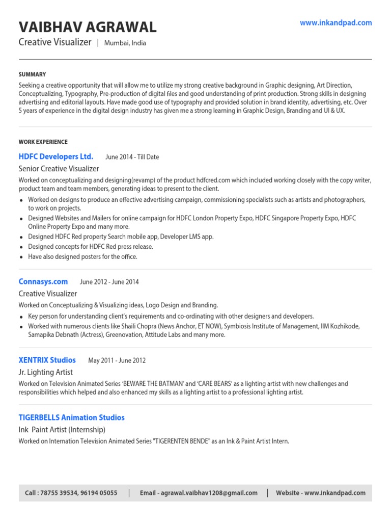 Vaibhav Agrawal-Creative Visualizer-Resume | PDF | Graphic Design | Adobe Photoshop