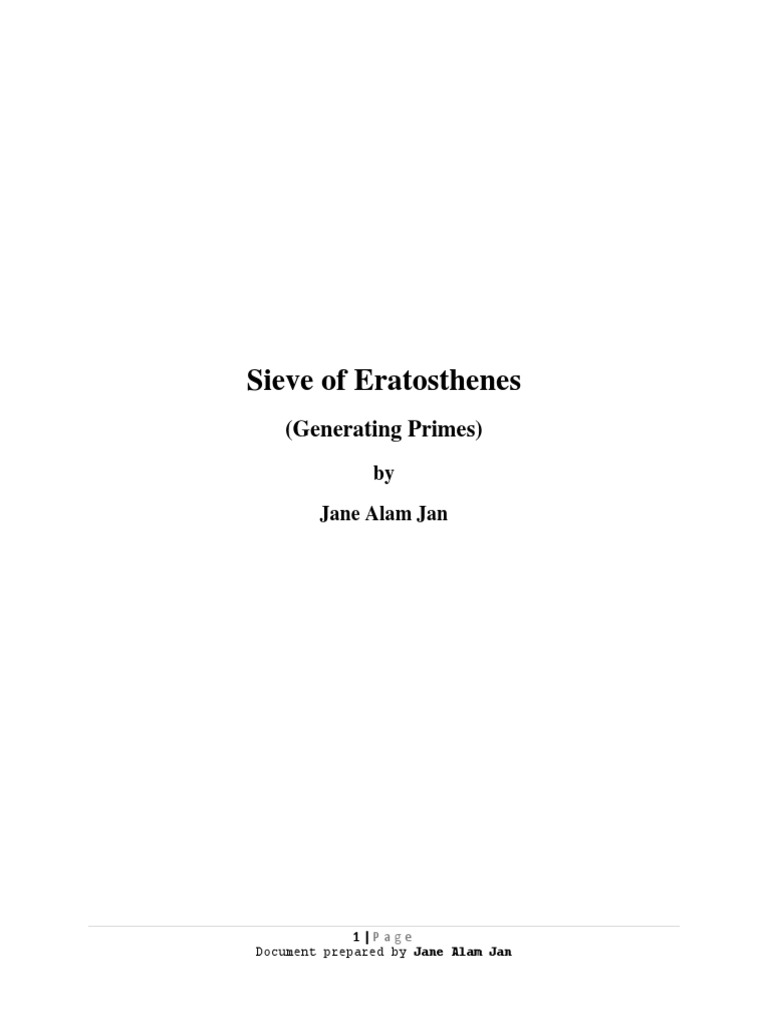 Generating Primes (Part 1) | PDF | Prime Number | Algorithms