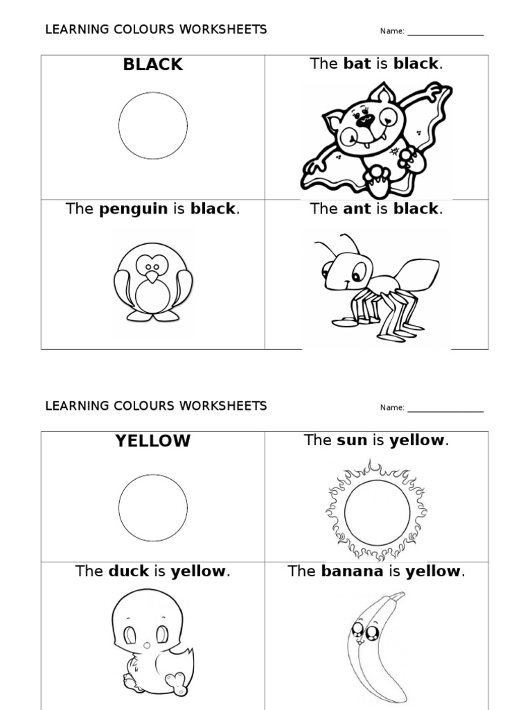 Colours Worksheets | PDF | Home & Garden | Wellness
