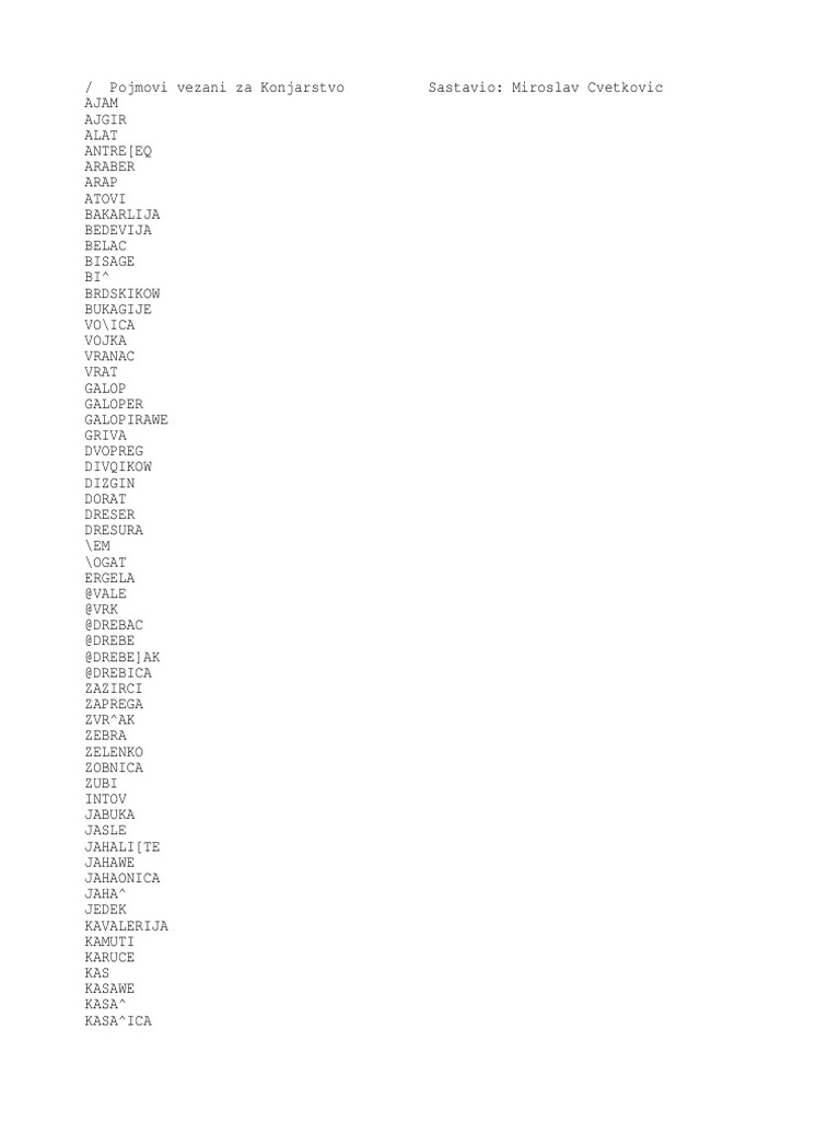Pojmovi Vezani Za Konjarstvo | PDF