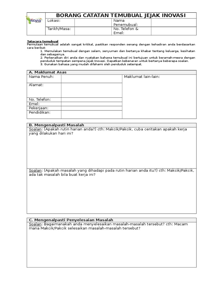 Temubual Inovasi Bersama Pakcik/Makcik | PDF