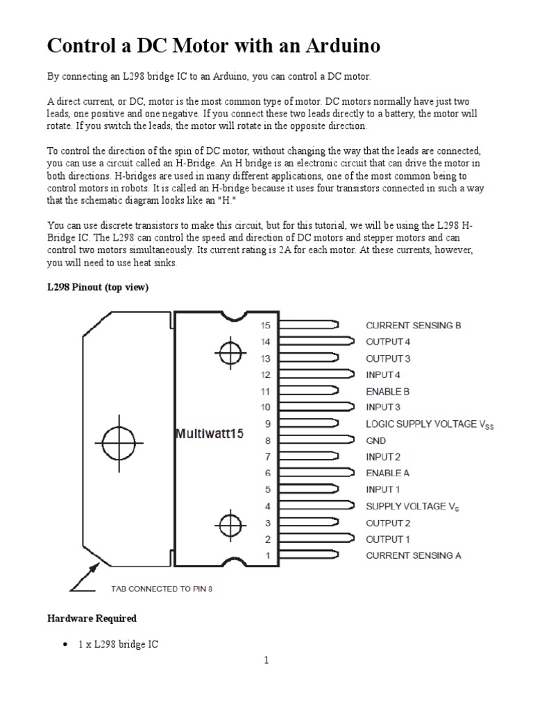 Control A DC Motor With An Arduino | PDF | Arduino | Electronic Circuits
