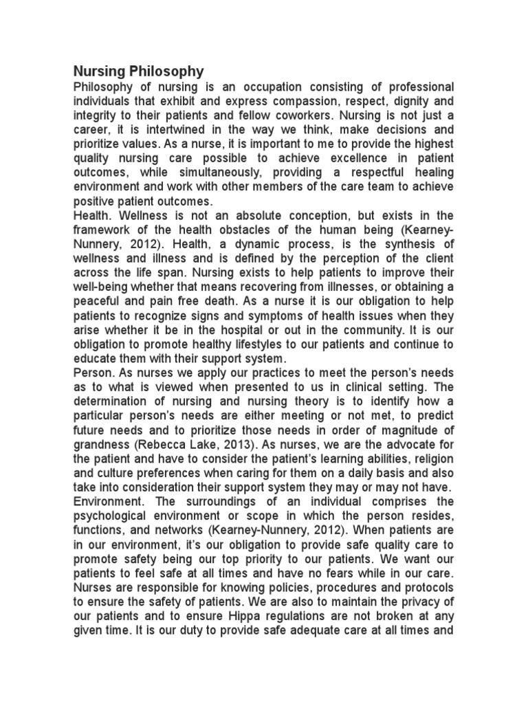 Nursing Philosophy 3 | PDF