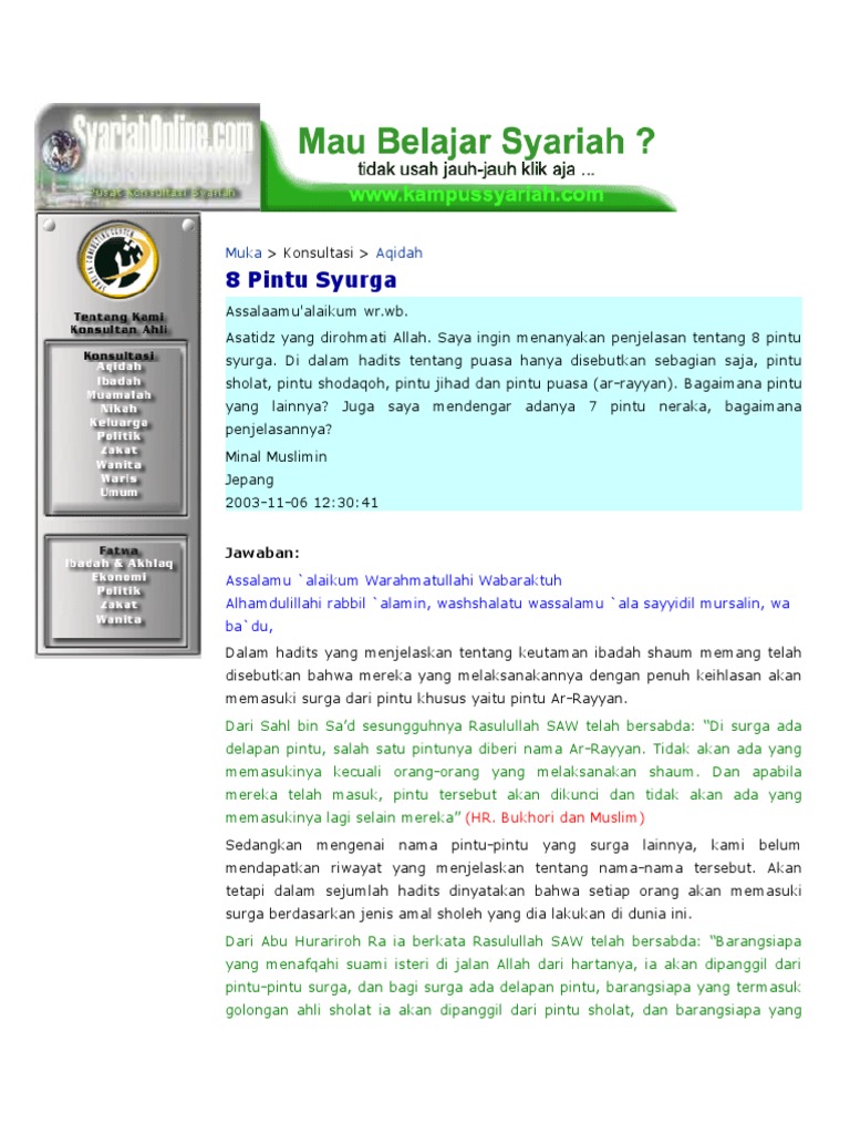 8 Pintu Syurga | PDF