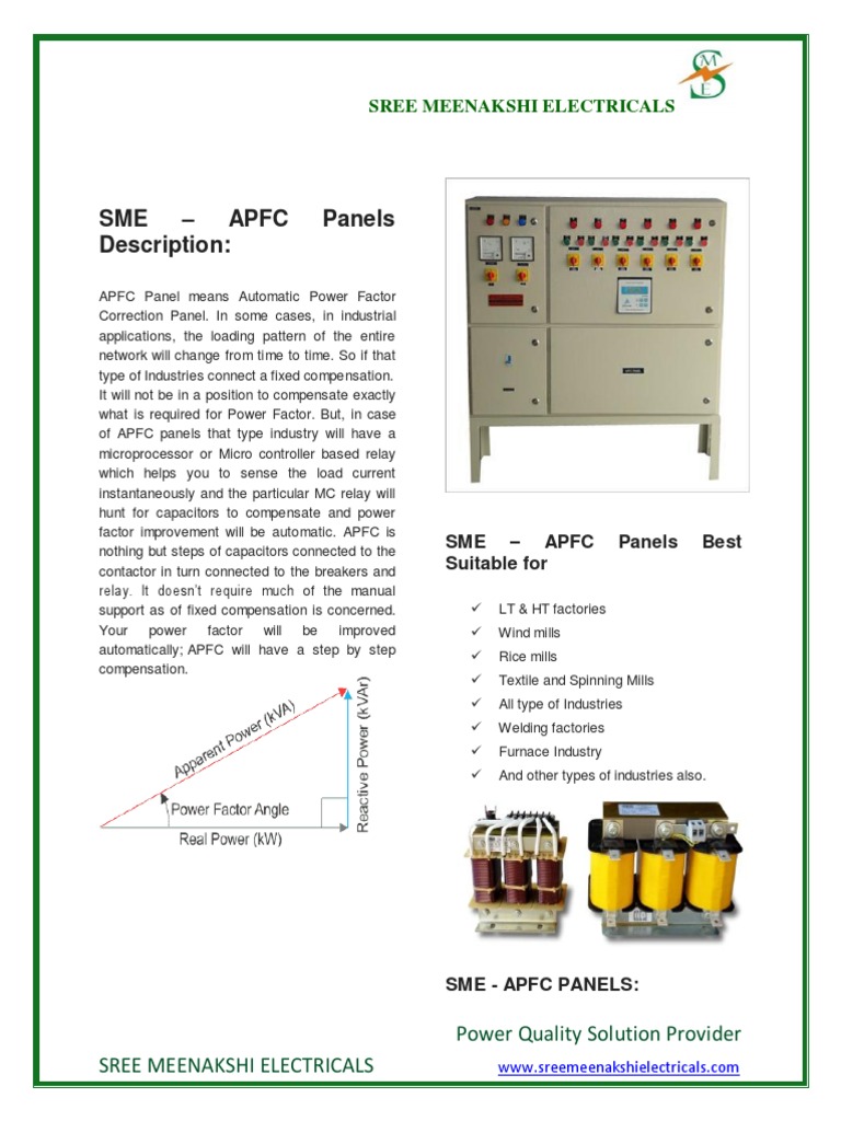 SME APFC Panel Catalogue | PDF