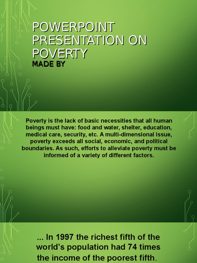 PowerPoint On Povert | PDF | Poverty | Poverty & Homelessness