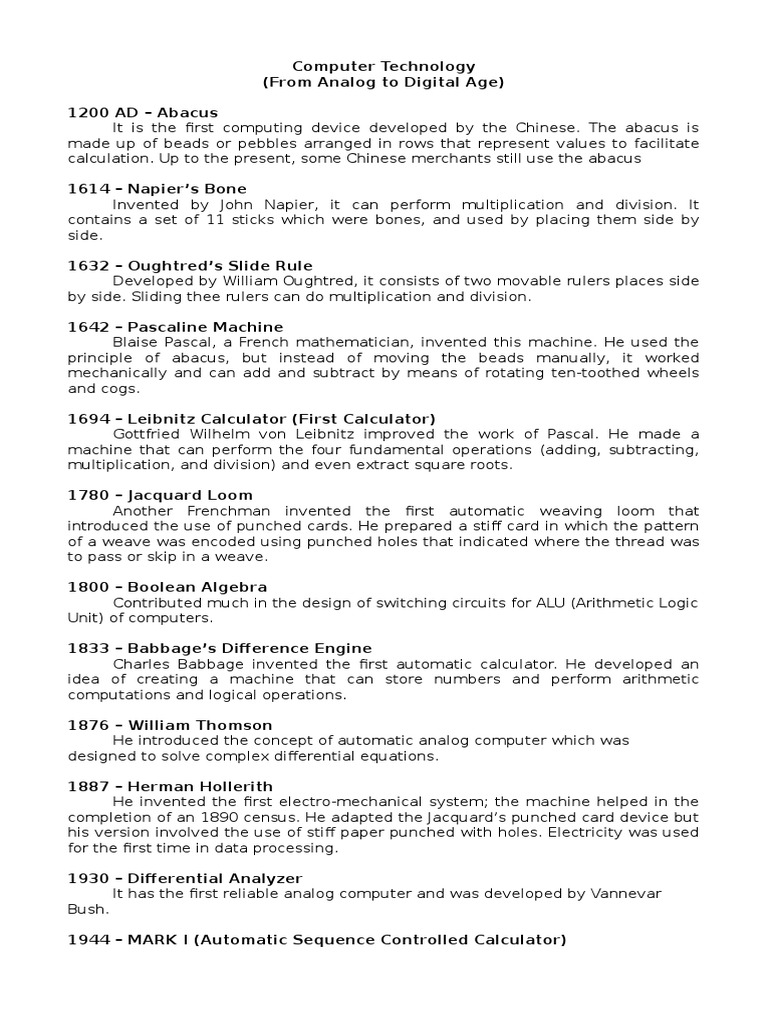 Assignment 1 History Of Computer Pdf Computer Program Programming