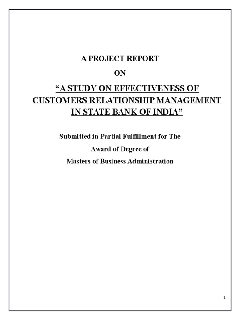 Project Report | PDF | Customer Relationship Management | Strategic ...