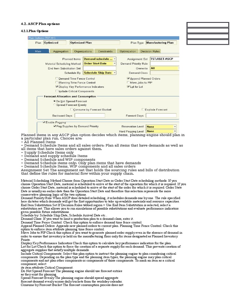 ASCP Plan Attributes | PDF | Inventory | Demand