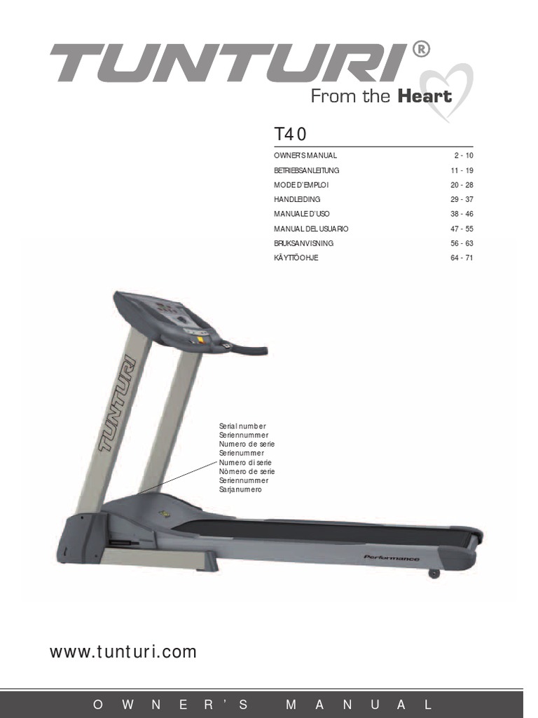 Manual Tunturi T 40 | PDF | Treadmill | Heart Rate