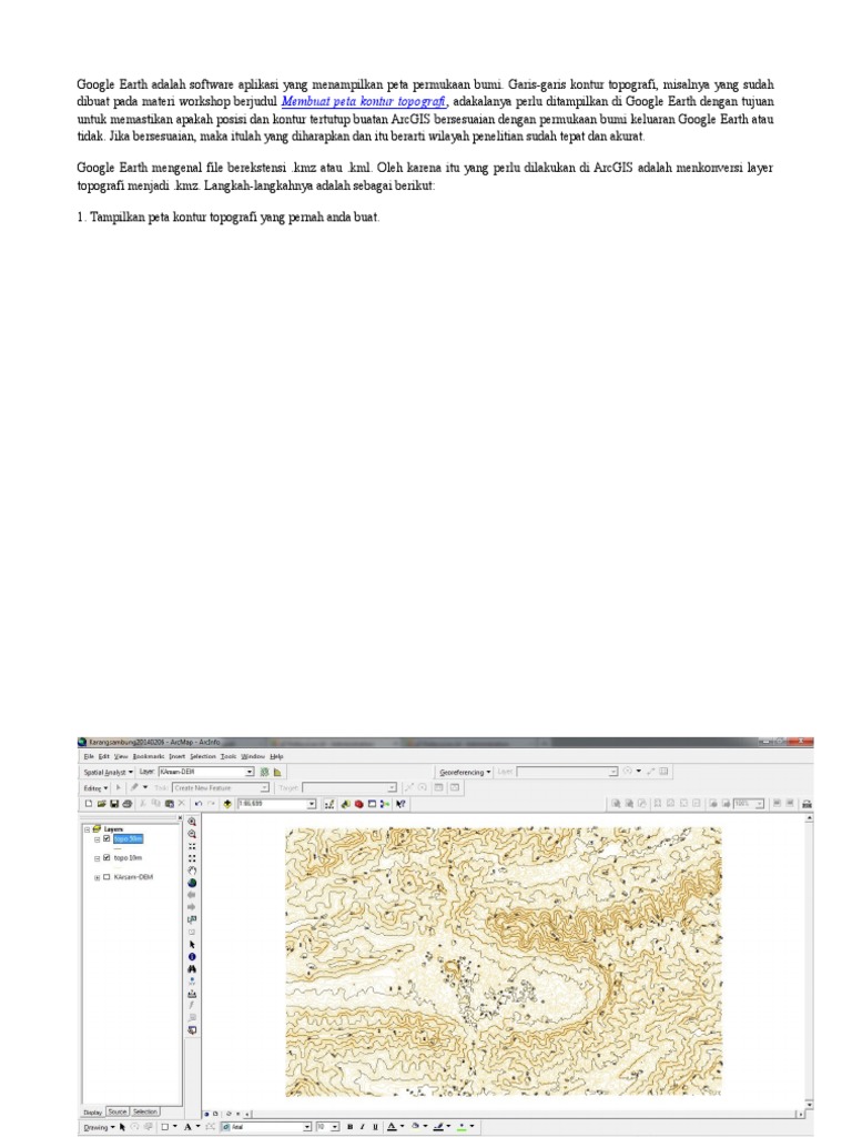 Tutorial Menampilkan Peta Kontur Ke Google Earth | PDF