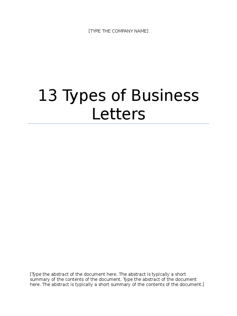 Types of Business Letters Explained | PDF | Human Resources | Human ...
