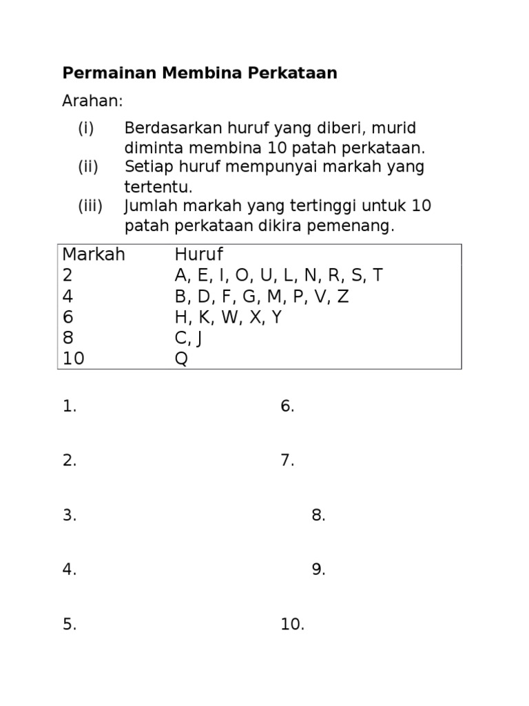 Permainan Sahibba | PDF