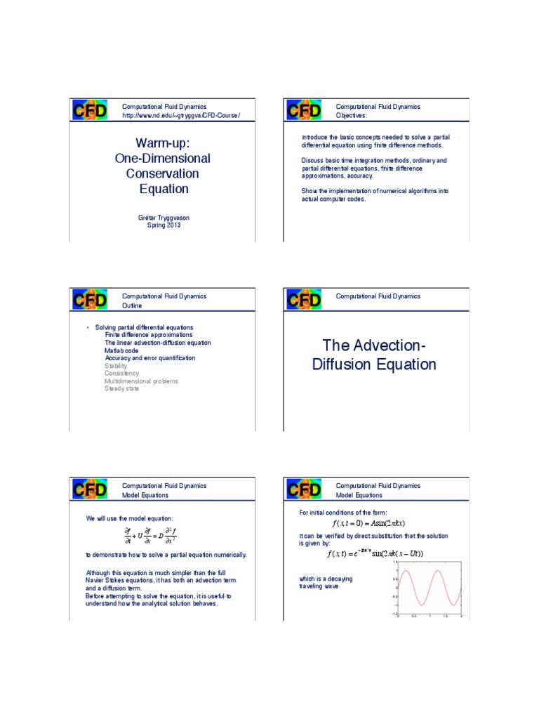 CFD Advection-Diffusion Equation | PDF | Computational Fluid Dynamics ...