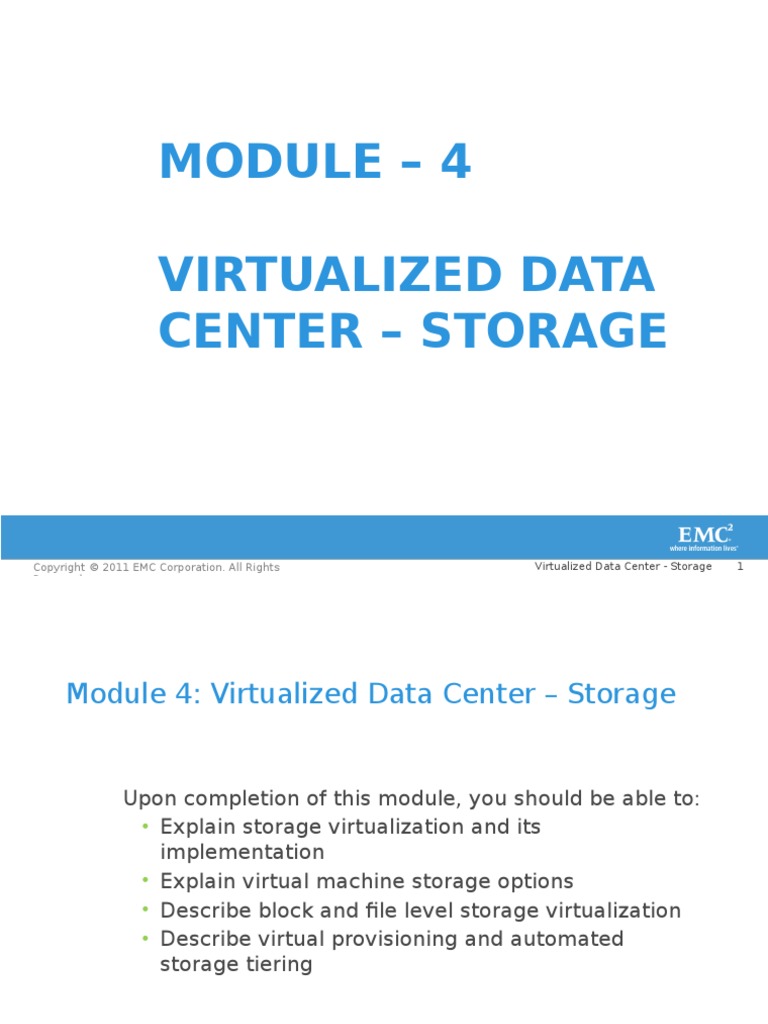 CIS Module 4 VDC Storage | PDF | Solid State Drive | Virtualization