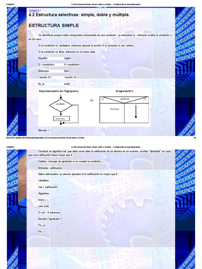 Estructuras Selectivas en Programación | PDF | Algoritmos ...