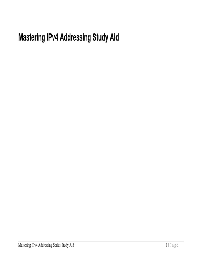 Mastering IPv4 Subnetting | PDF | Ip Address | Internet Protocols