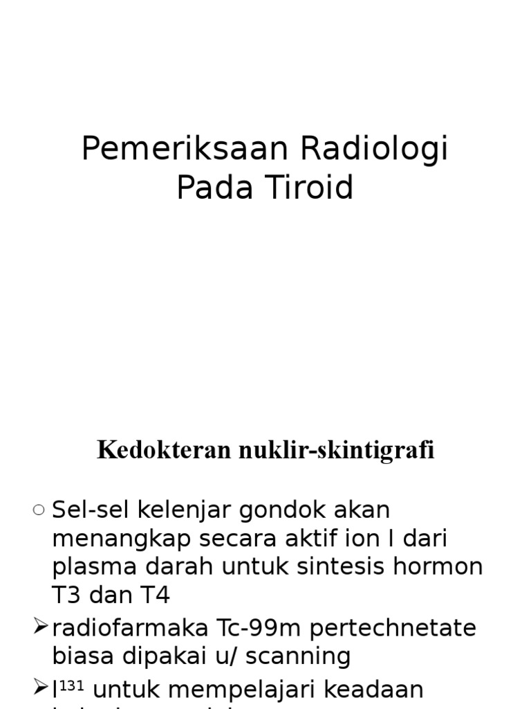 Pemeriksaan Radiologi Pada Tiroid | PDF