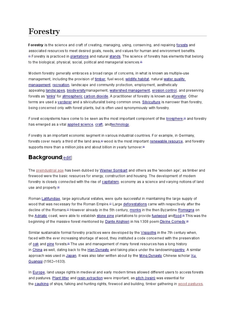 Forestry | PDF | Forestry | Systems Ecology