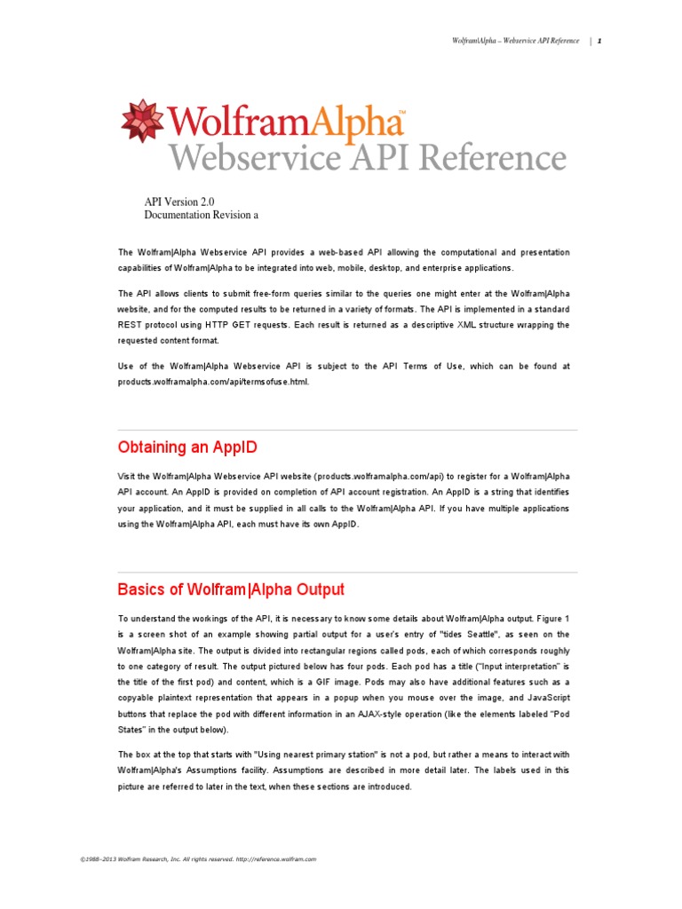 Wolframalpha Api Reference Pdf Logarithm Parameter Computer Programming