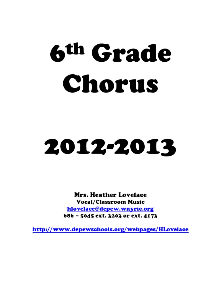 6th Grade Chorus Handbook 2012-2013 | PDF | Dress | Rubric (Academic)