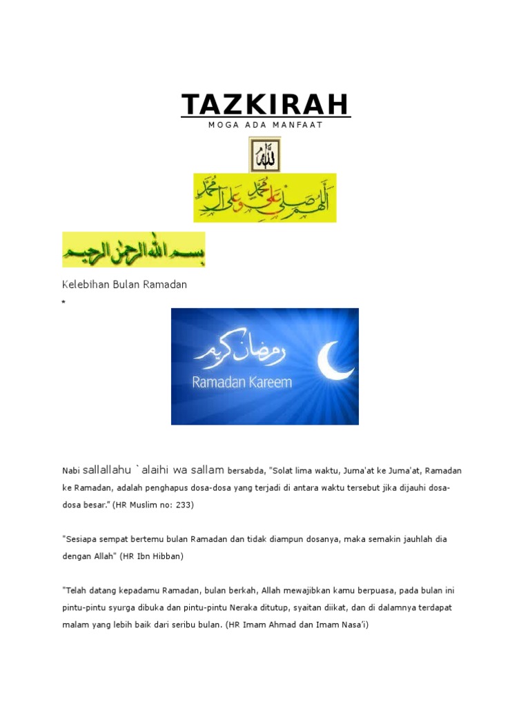 TAZKIRAH | PDF