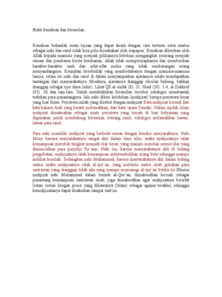 Bukti Kenabian Dan Kerasulan AGAMA | PDF | Agama & Spiritualitas