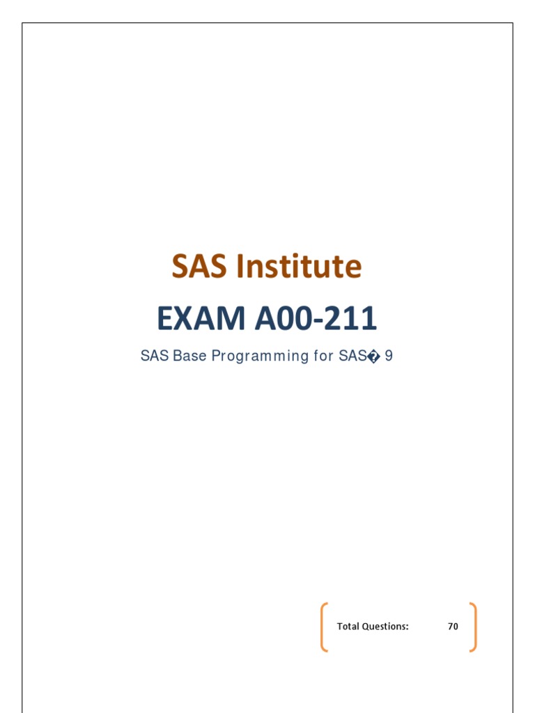 A00 211 Sas Pdf Sas Software C Programming Language 