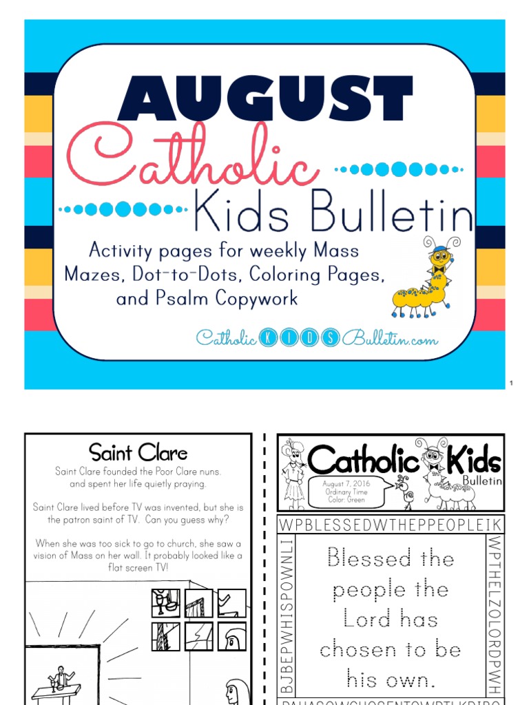 August 2016 Catholic Kids Bulletin | PDF | Religious Rituals | Catholic ...