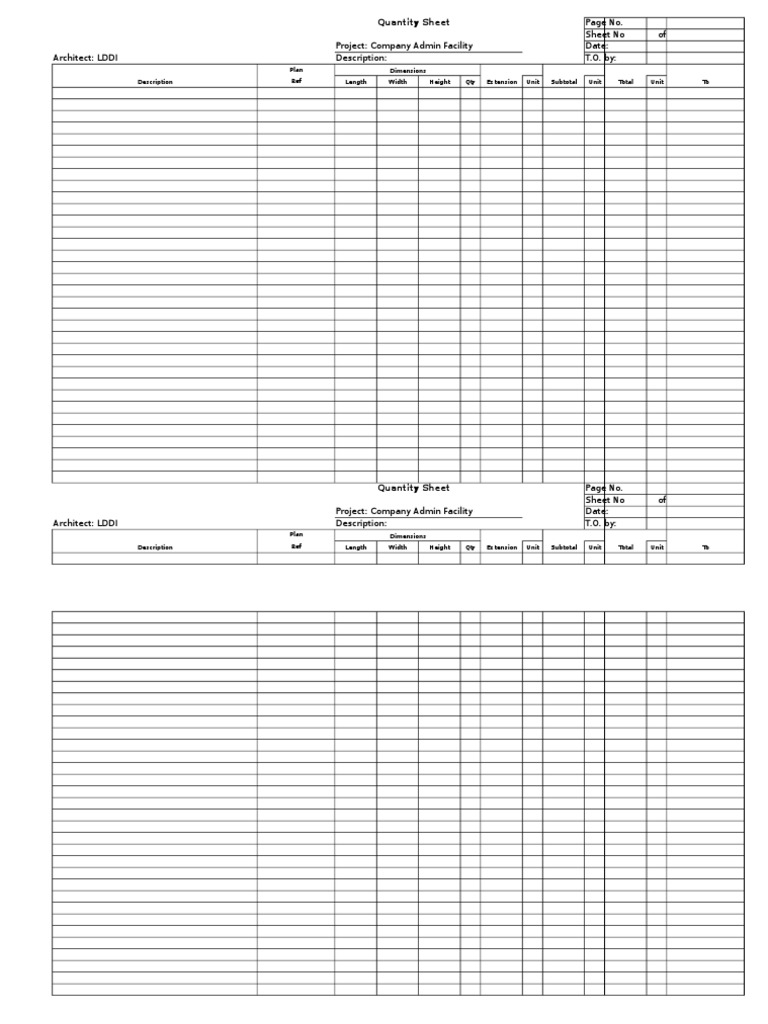 Take-Off Sheets | PDF | Masonry | Brick