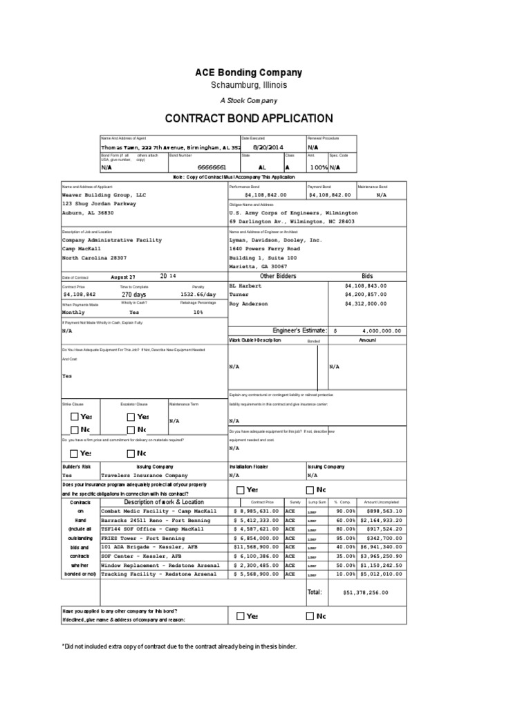 Bond Application Form | Download Free PDF | Insurance | Bonds (Finance)