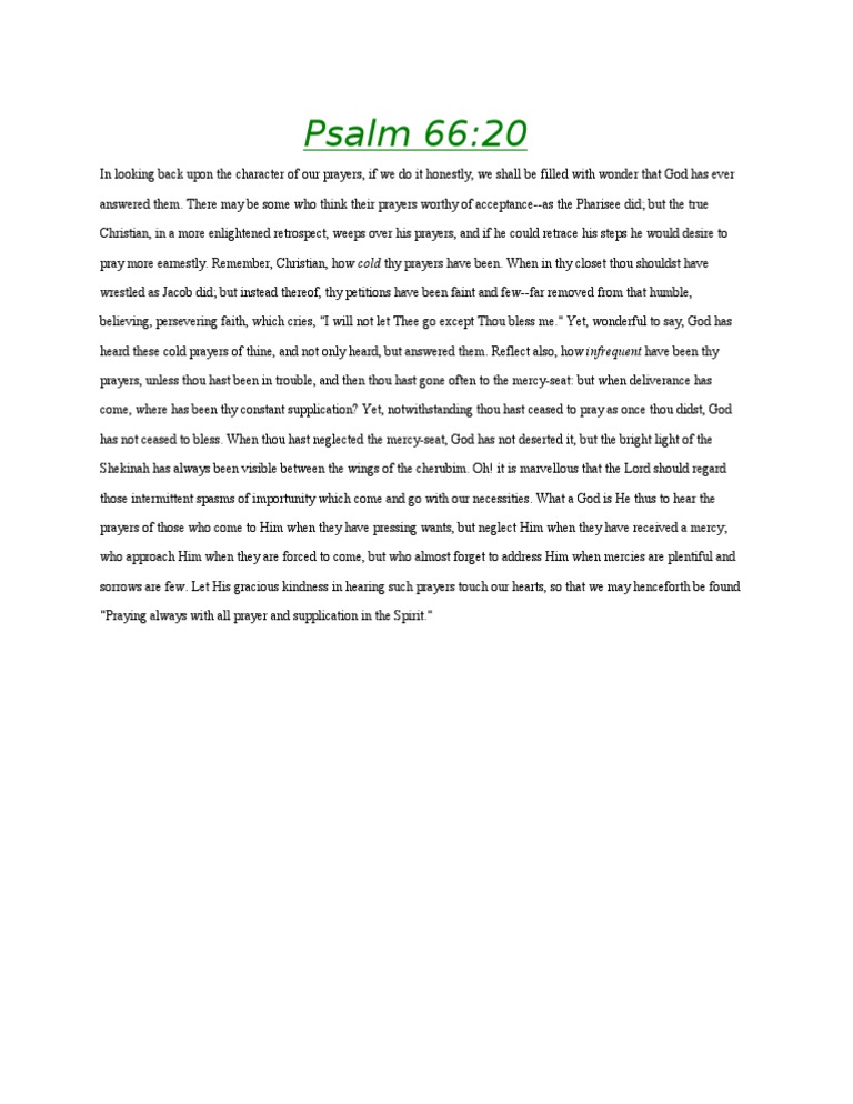 Psalm 66-20 | PDF