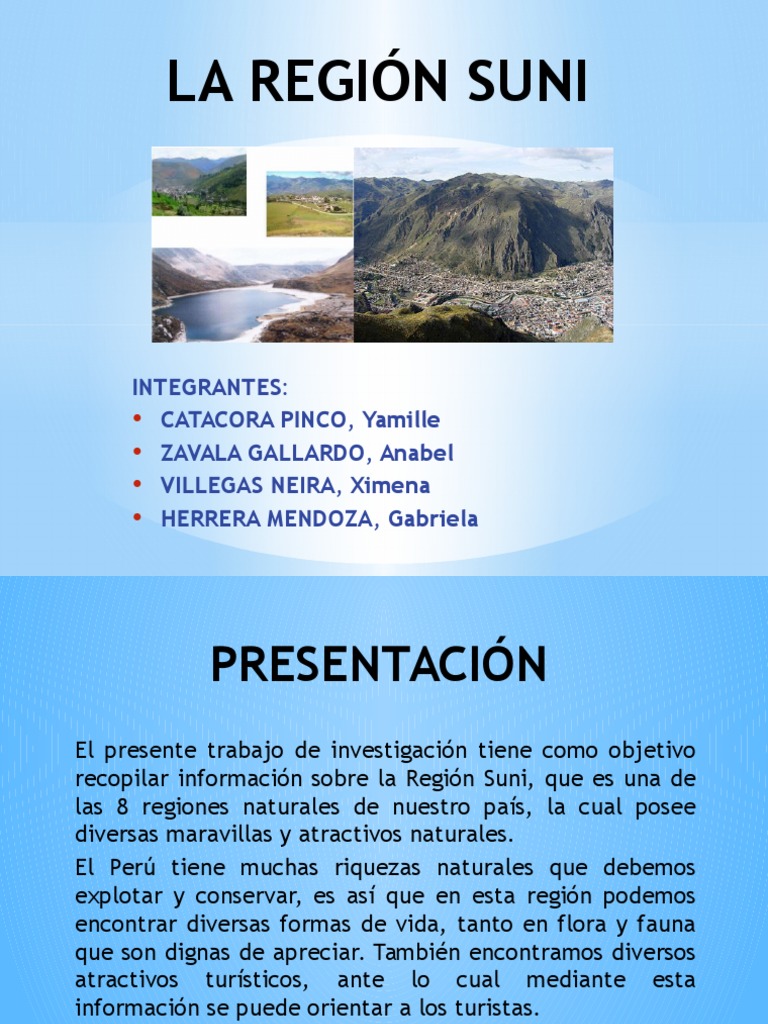 La Region Suni - 8 Regiones Naturales | PDF | Comida y bebida | Alimentos