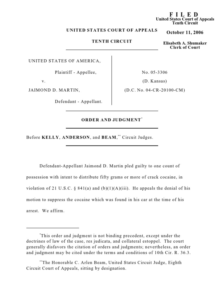 United States v. Martin, 10th Cir. (2006) | PDF | Search And Seizure ...