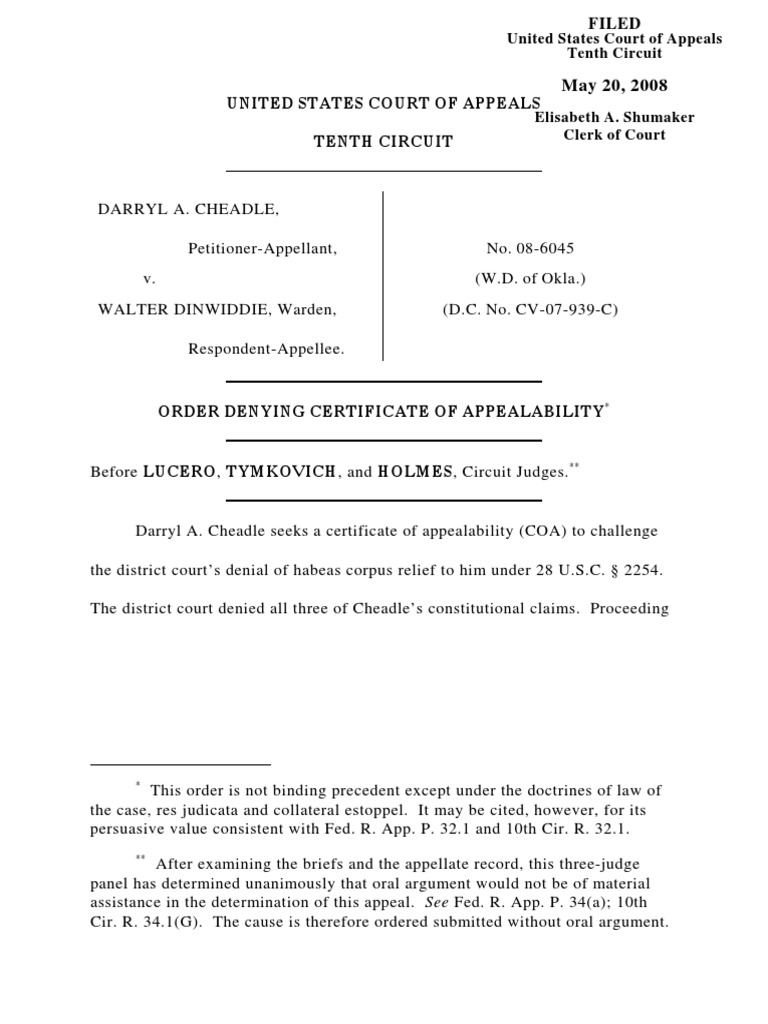 United States Court of Appeals Tenth Circuit | PDF | Sixth Amendment To ...