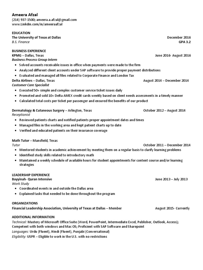 Finance Graduate's Career Journey | PDF | Career & Growth