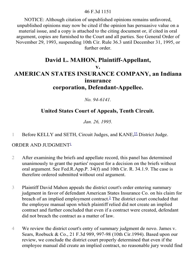 David L. Mahon v. American States Insurance Company, An Indiana ...