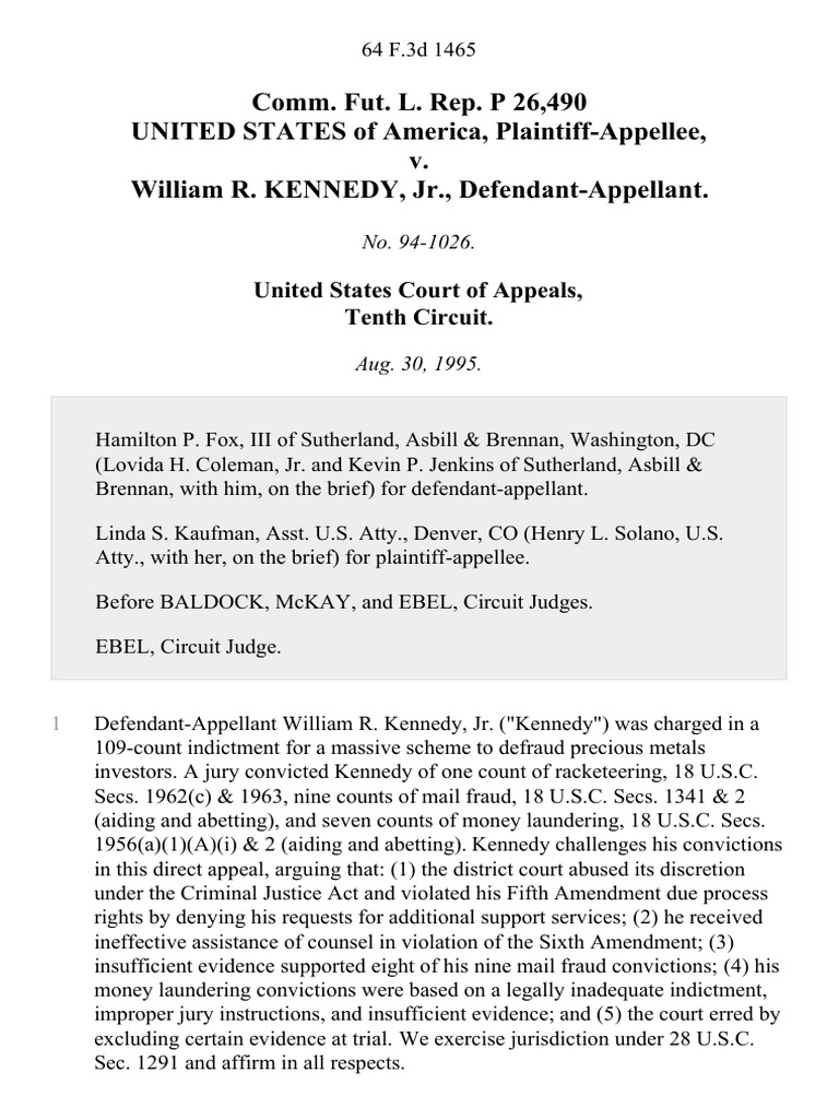 Comm. Fut. L. Rep. P 26,490 United States of America v. William R ...