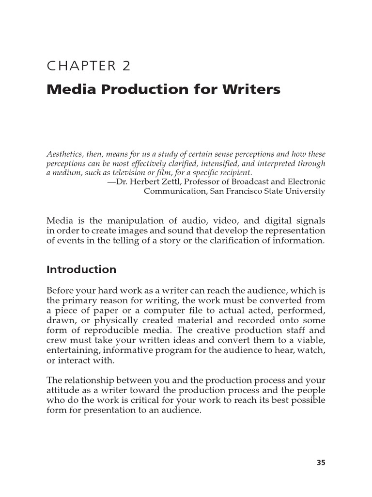 Understanding the Relationship Between Writers and the Media Production ...