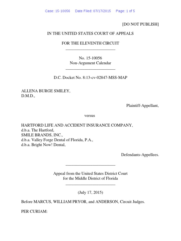 Allena Burge Smiley v. Hartford Life and Accident Insurance Company ...