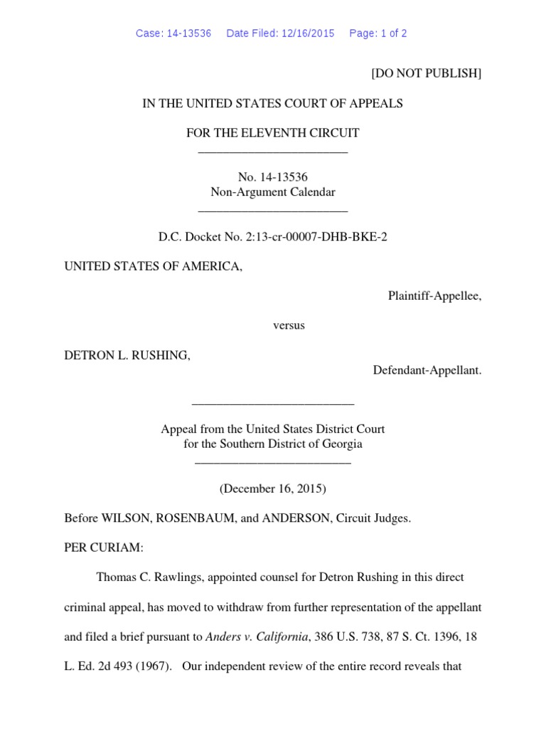 Appeal Affirmed for Detron Rushing | PDF