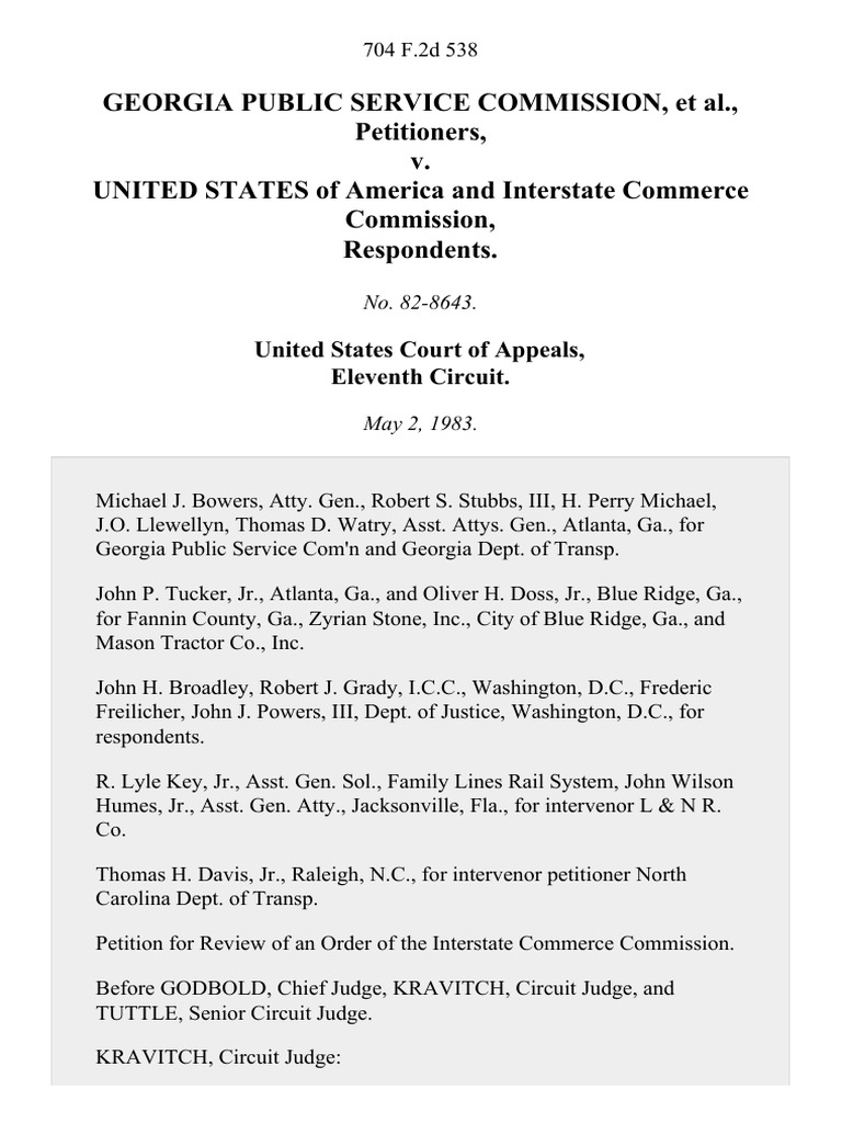 Georgia Public Service Commission v. United States of America and ...