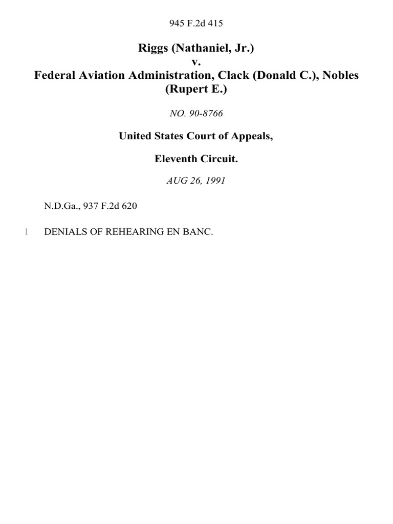Riggs (Nathaniel, JR.) v. Federal Aviation Administration, Clack ...