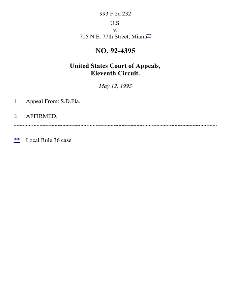 No. 92-4395, 993 F.2d 232, 11th Cir. (1993) | PDF