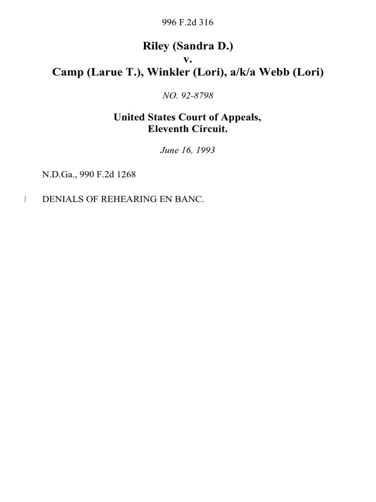 Riley (Sandra D.) v. Camp (Larue T.), Winkler (Lori), A/K/A Webb (Lori ...