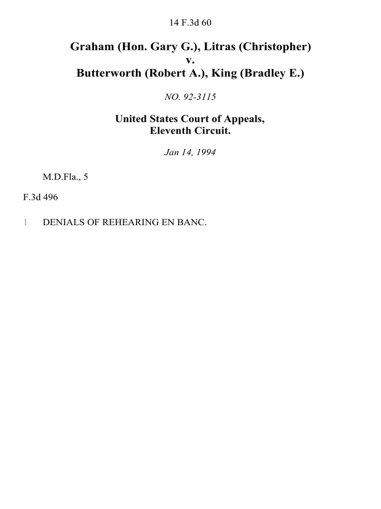 Graham (Hon. Gary G.), Litras (Christopher) v. Butterworth (Robert A ...