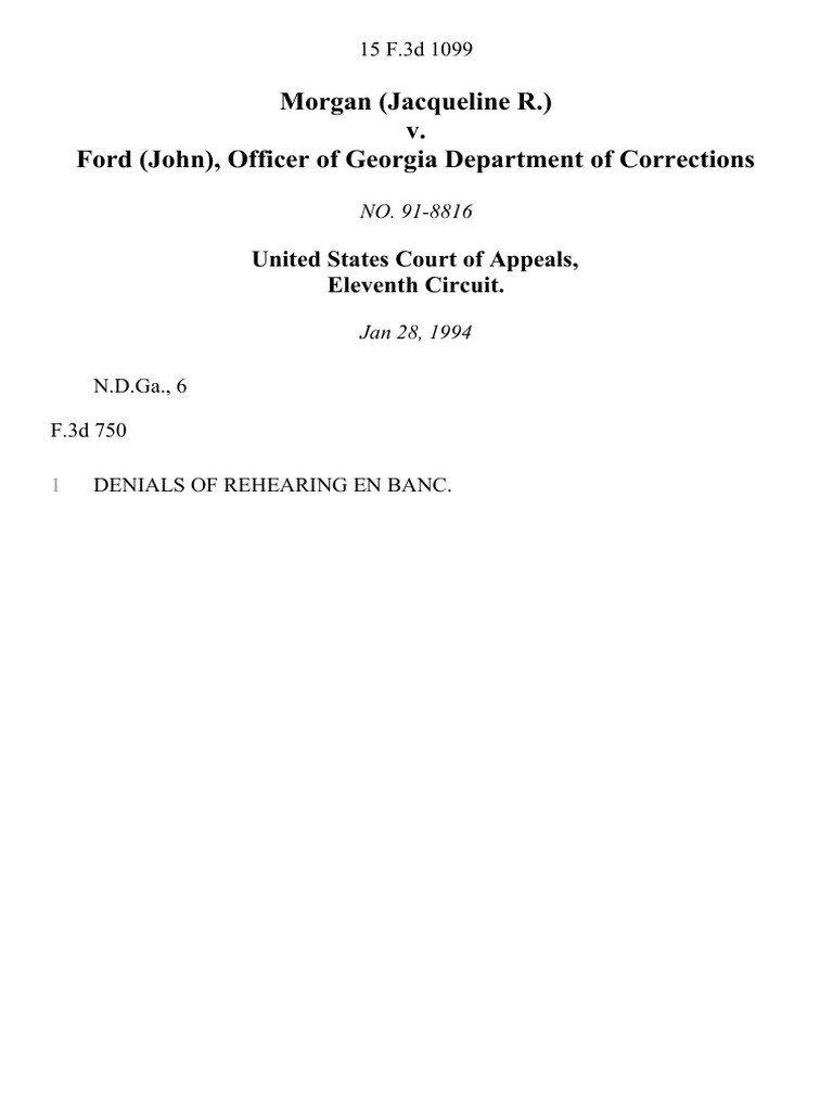 Morgan (Jacqueline R.) v. Ford (John), Officer of Georgia Department of ...