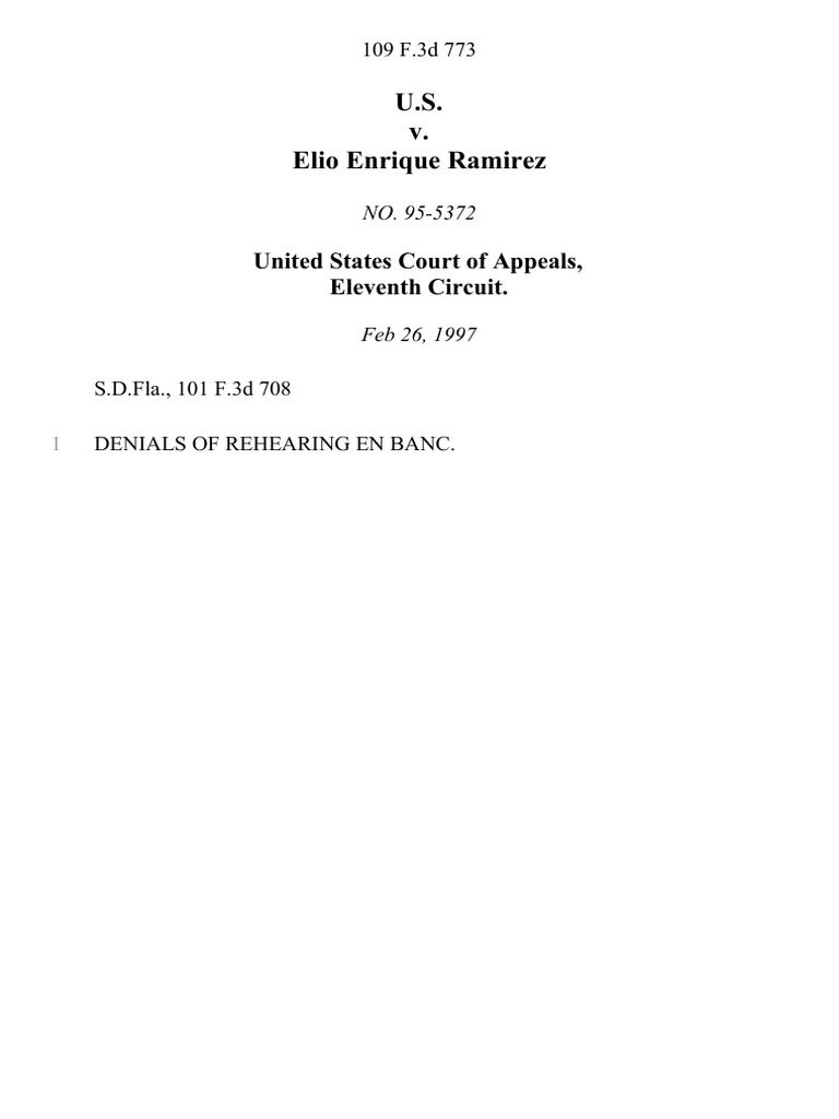 United States v. Elio Enrique Ramirez, 109 F.3d 773, 11th Cir. (1997) | PDF