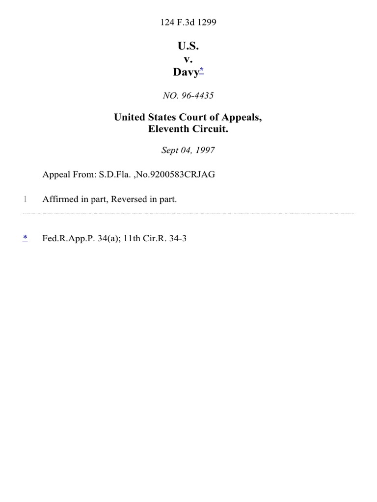 U.S. v. Davy: United States Court of Appeals, Eleventh Circuit | PDF