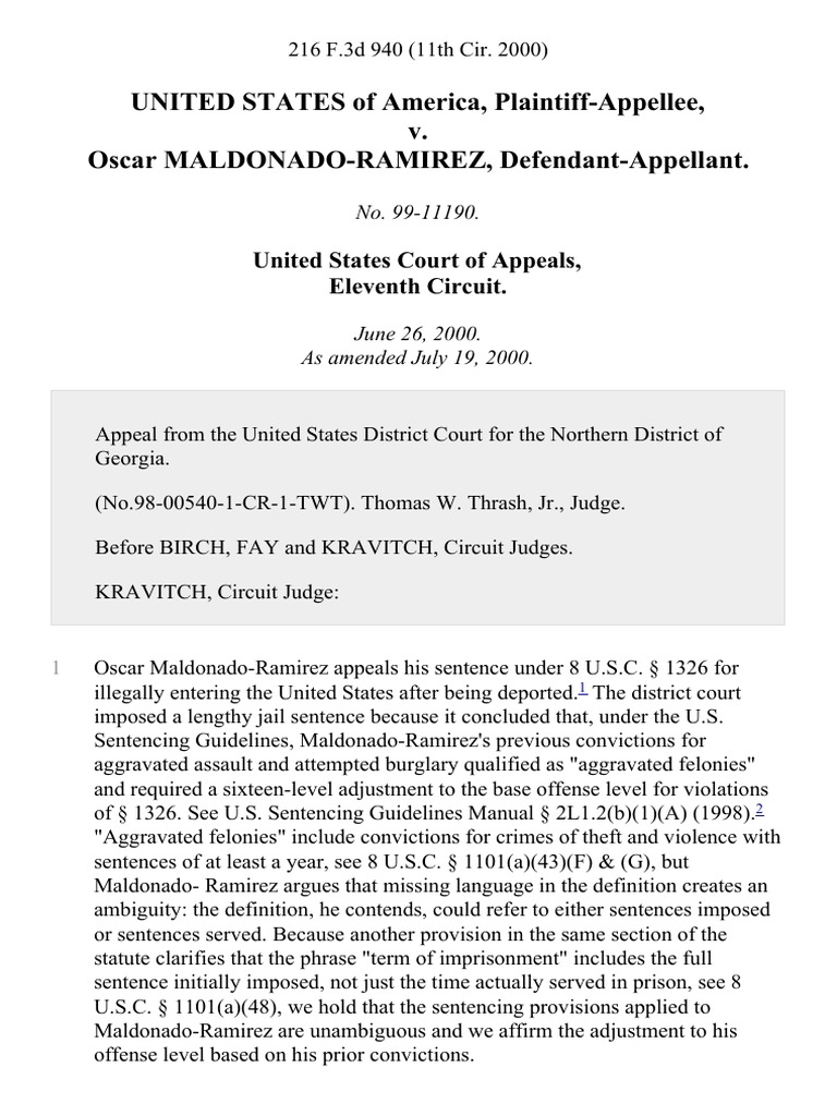 11th Circuit Ruling on Aggravated Felonies | PDF | Aggravated Felony ...